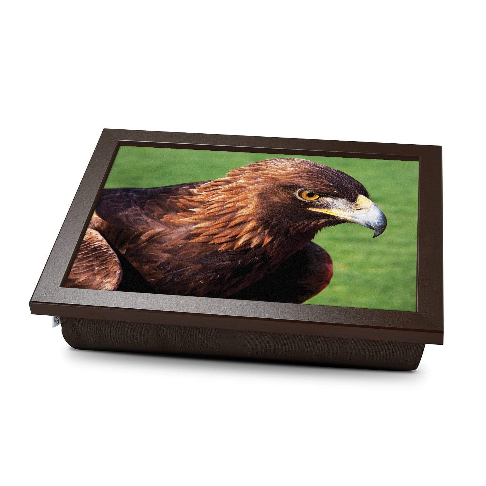 Golden Eagle Bird Lap Tray With Cushion - Black Wood Frame – Lap Trays ...