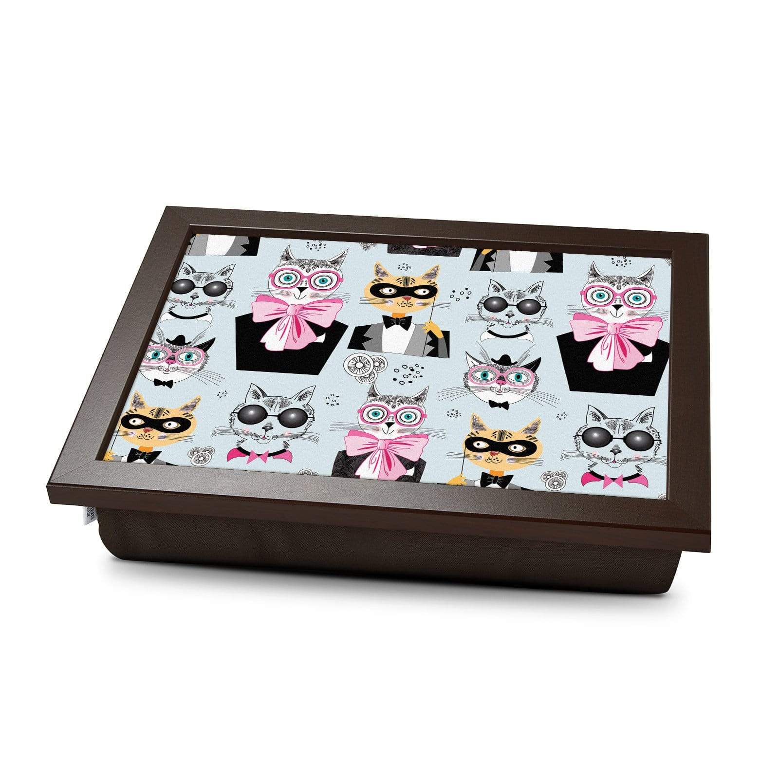 Cat Lap Tray With Tuxedo Cat Design | Black Wooden Frame – Lap Trays ...